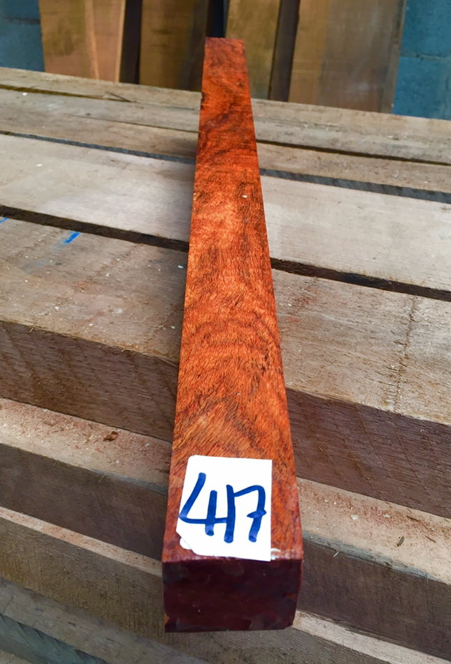 Cocobolo (Nicaraguan) 1.5x1.5x24 inches NC417 - Woodwise UK